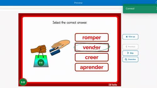 Spanish Boom Cards: ER Verbs (Identification, Spelling, Listening ...