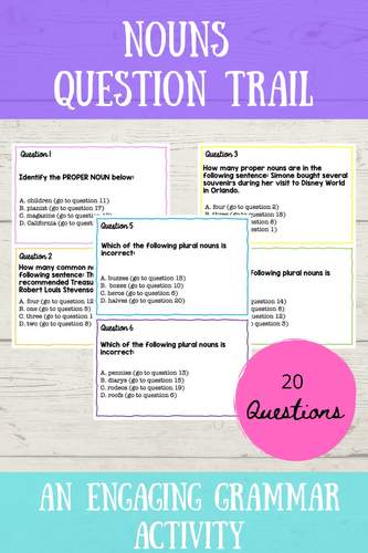 Nouns Review Question Trail- An Engaging Grammar Activity by Oh So ...