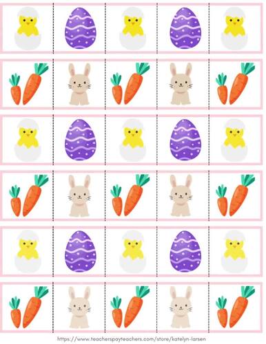 EASTER Cutting Strips for Montessori Toddler, PreK, Homeschool Scissors