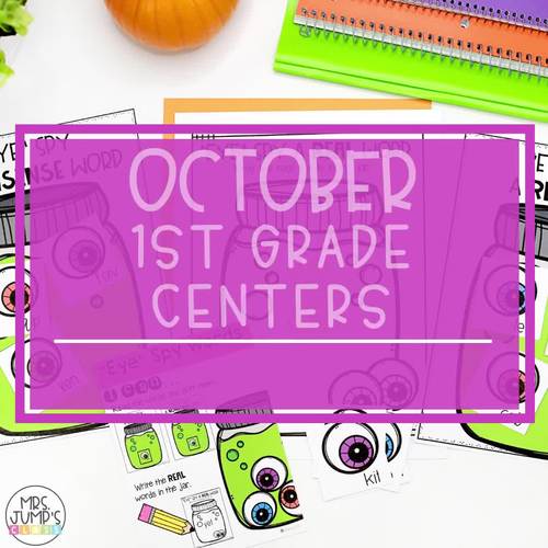 October 1st Grade Literacy and Math Centers with Halloween & Fall ...
