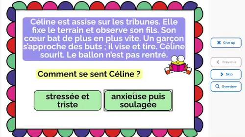 French BOOM CARDS Inférence Inferencing Reading Comprehension SET 3
