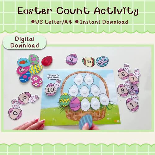 Easter Counting Activity Printable for Toddlers & Preschoolers Spring ...