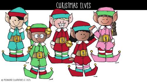 Christmas Elves clip art Mini by Melonheadz Clipart | TPT
