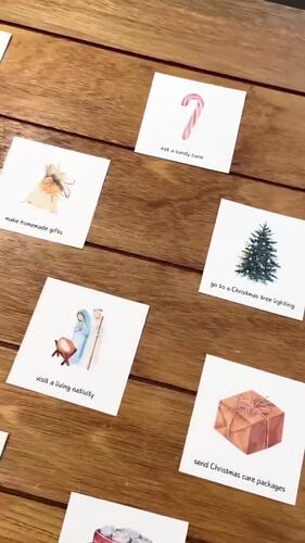 Christmas Advent Calendar Activity Cards for Kids, Christmas Bucket List