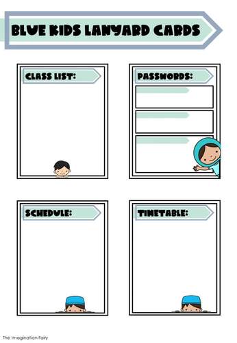 Back to School Editable Teacher Lanyard Keyring Information Cards