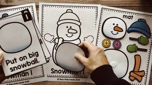Build a Snowman- Following Directions- Preschool, Kindergarten, Special Ed.