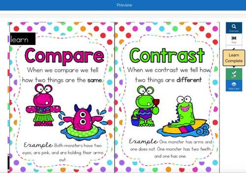 Summer Compare & Contrast Monsters - Speech and Language Therapy Activities