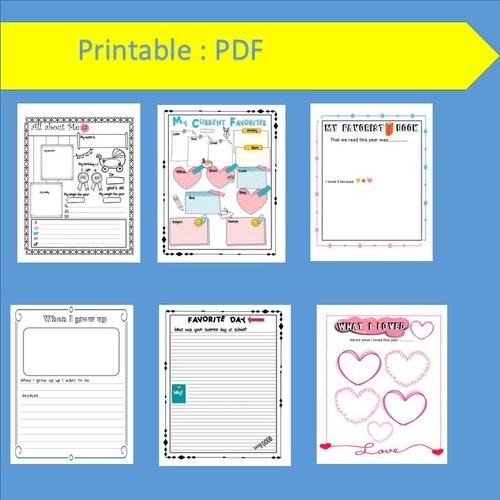 End of the year Memory book PDF and Digital editable , Google slide