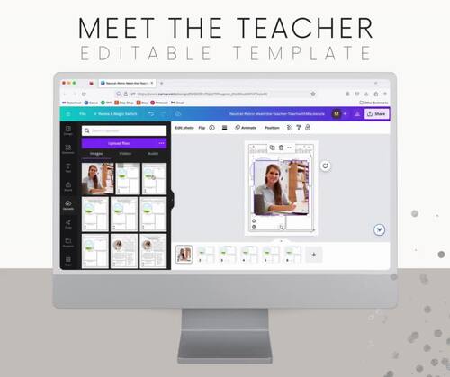 Editable Meet the Teacher Template | Neutral Retro Classroom | TPT