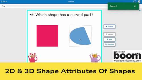 2D & 3D Shapes - Attributes of Shapes Digital BOOM CARDS Compare Shapes