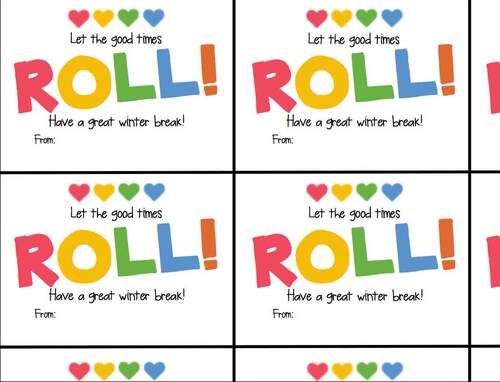 Fruit Roll-Ups Christmas (Winter) Holiday Gift Tag- Let the good times ...