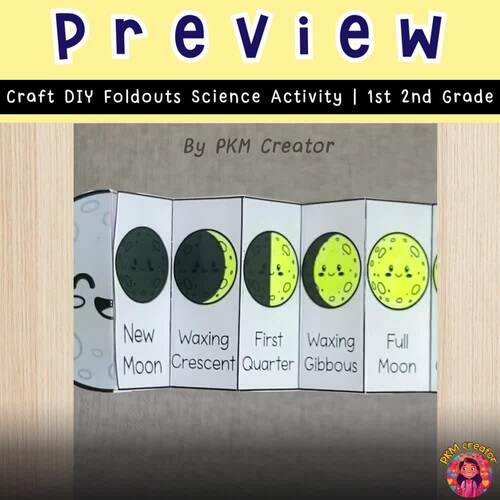 Moon Phases Foldable Interactive Science Activities 1st & 2nd Grade ...