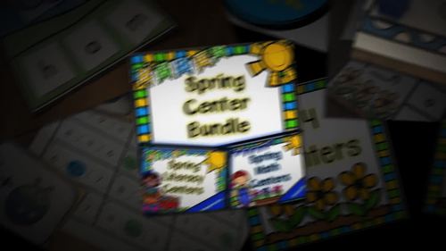 Kindergarten Spring Center Bundle - Spring Math and Literacy Centers