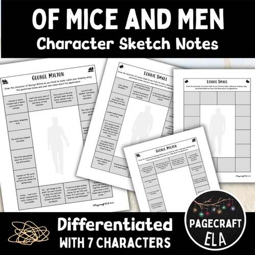 Of Mice and Men Character Sketch Activities for Citing Textual Evidence