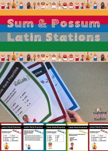 Latin Sum & Possum Stations and Task Cards by Amy Skillicorn | TPT