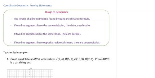 Coordinate Geometry 4 - Proving Statements (lesson video) | TPT