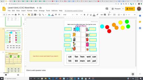 Distance Learning Google Slides Fun Phonics CVC intervention (First Grade)