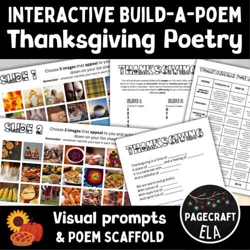 Gratitude Poem Thanksgiving Personalized Poetry Writing with Visual Prompts