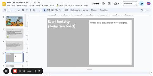 Robot Design-Google Slides Digital Tools Activity Grades 2-5 by Go STEM Go