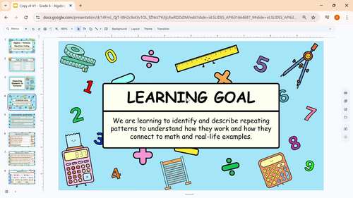 Grade 6 - Algebra - Patterns, Equations, Coding - Google Slides ...