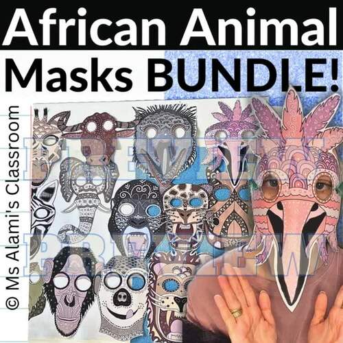Book Week 2024 African Animals Masks BUNDLE by Ms Alami's Classroom