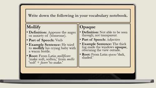 Vocab Foundations 4: 8 Weeks No Prep Daily Bell Ringers, Root Words ...