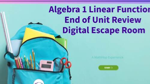 Algebra 1: Linear Functions: End of Unit Review Digital Escape Room