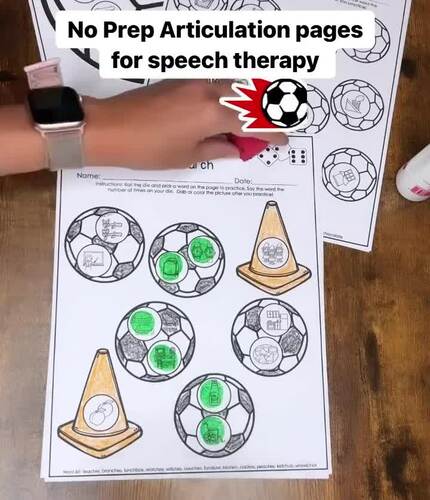Dab-A-Sound Soccer Edition: No Prep Speech Therapy + Google Slides Options