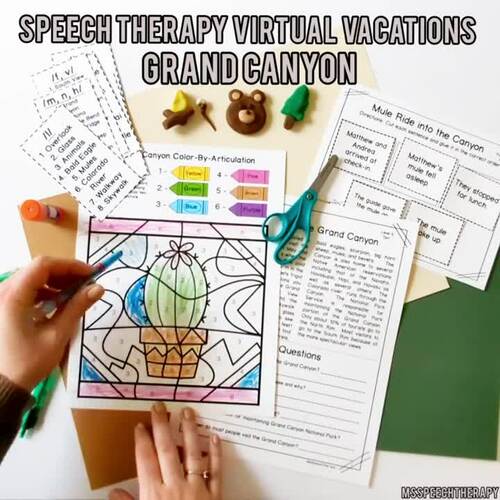Speech Therapy Virtual Vacation - Grand Canyon - MIXED GROUPS, Artic ...