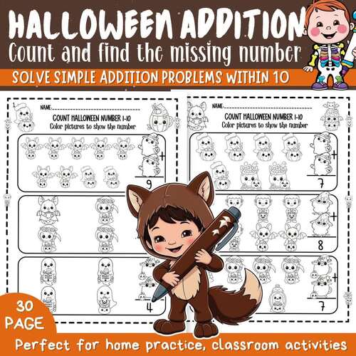 Halloween Counting and Coloring Worksheets | Count Halloween Pictures