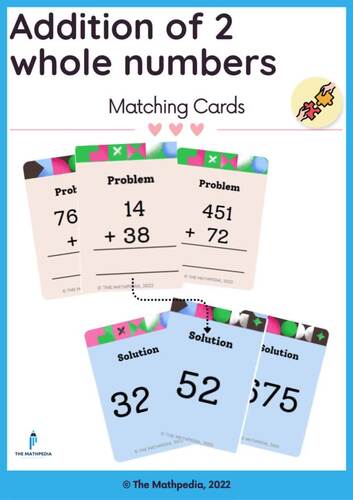 Matching Card Activity: Addition of 2 whole numbers by The Mathpedia