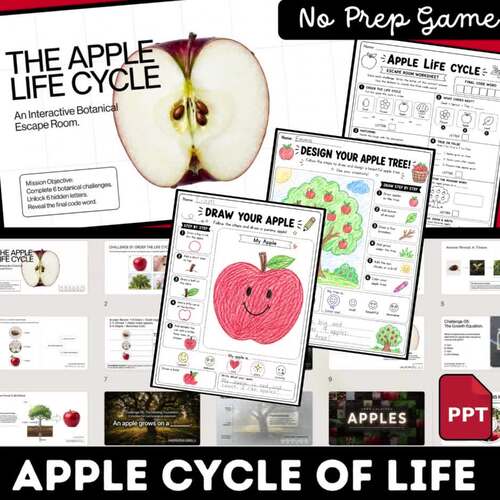 Apple Life Cycle Escape Room Game Fall Autumn Science Activities ...