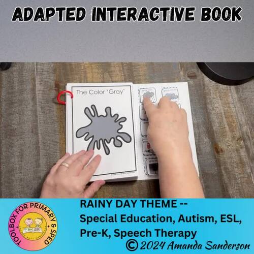Adapted Book THE COLOR GRAY, Rain, Weather, Seasons, Special Education ...
