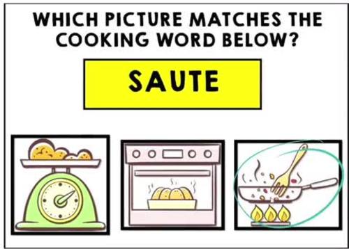 Life Skills - Cooking Vocabulary - BOOM CARDS - Recipe - Food Prep