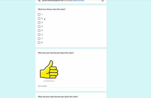 End of Class Feedback Form — PDF & Google Forms Bundle by Azulita
