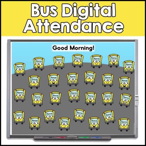 Back to School Bus Editable Digital Attendance PowerPoint Presentation