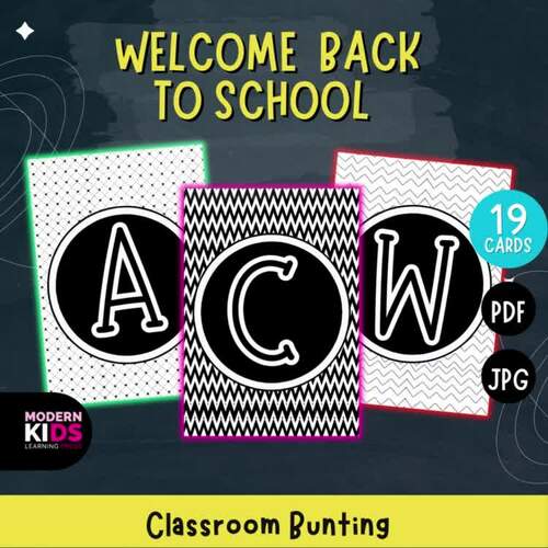 Welcome Back to School Classroom Bunting by ModernKids LearningPress