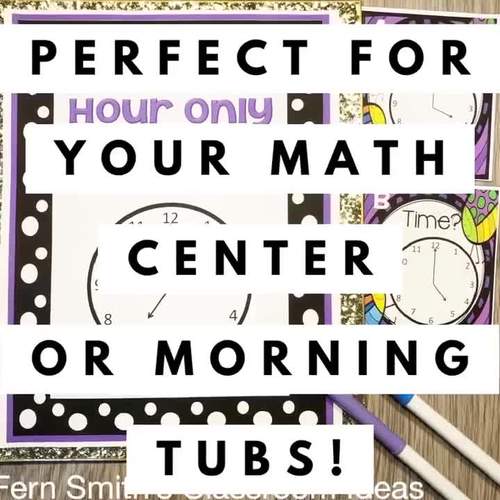 Telling Time Task Cards to the Hour Math Center | Analog Clock | TPT