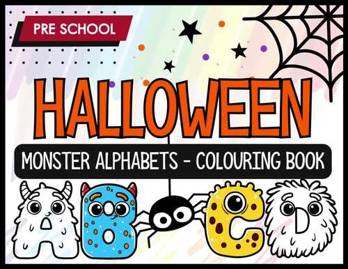Halloween Alphabet Coloring Pages | Monster Letters A-Z | Capital ...