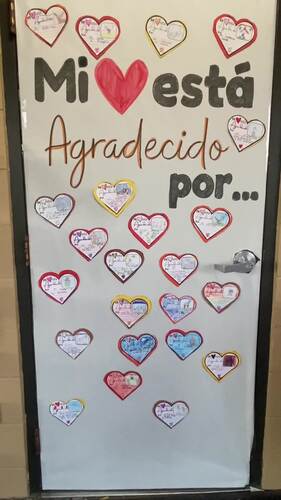 Escritura mi corazon esta gradecido por...-Writing activity Thanksgiving