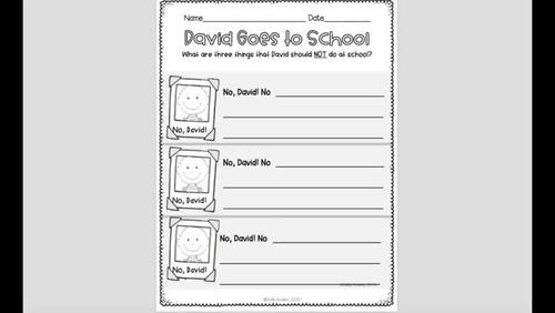 DIGITAL David Goes to School Book Study, Back to School, Classroom Rules