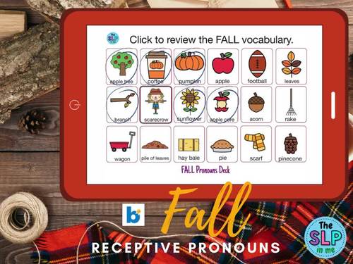 Fall Receptive Pronouns BOOM Cards™ – He, She, They for Speech Therapy