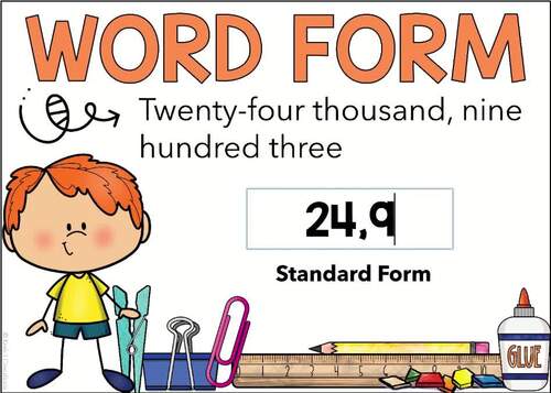 Word Form to Standard Form - Place Value to the Hundred Thousands Boom ...