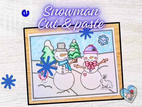 Snowman Cut & Paste BONUS Snowman Crown Craft! by MUD&marbles | TPT