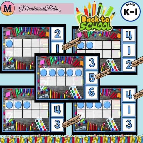 Back to School 1-10 Numbers Peg Activity by Montessori Pulse | TPT