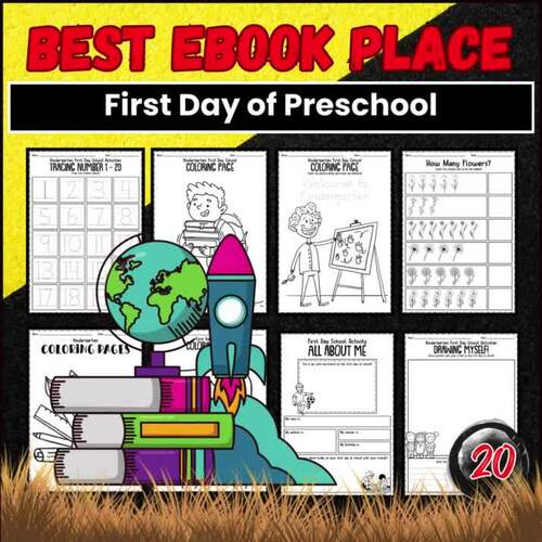Welcome Back to School First Day of Preschool Printable Worksheets
