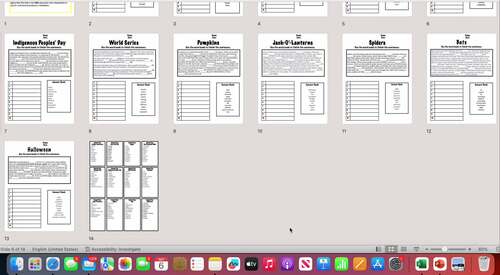 October Close Reading Print and Go! by Danielle LaBarbera Teaching Tools