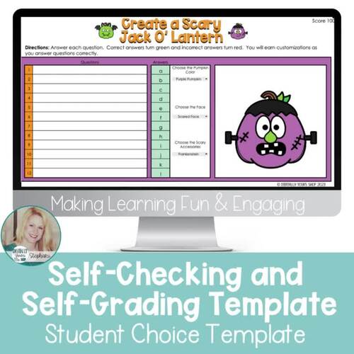 Commercial Create a Jack O'Lantern Self-Checking Template Digital ...
