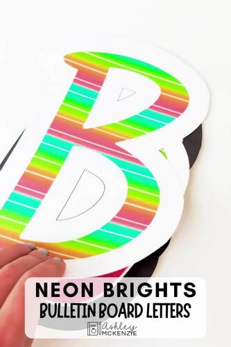 Neon Brights Primary Font A-Z Bulletin Board Letters, Punctuation, Numbers