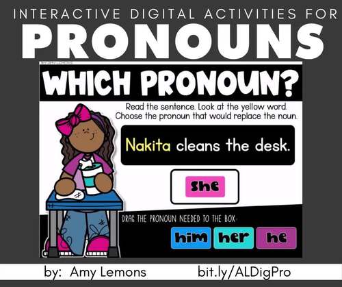 Digital Activities for Pronouns {Seesaw, Google Slides, PowerPoint}